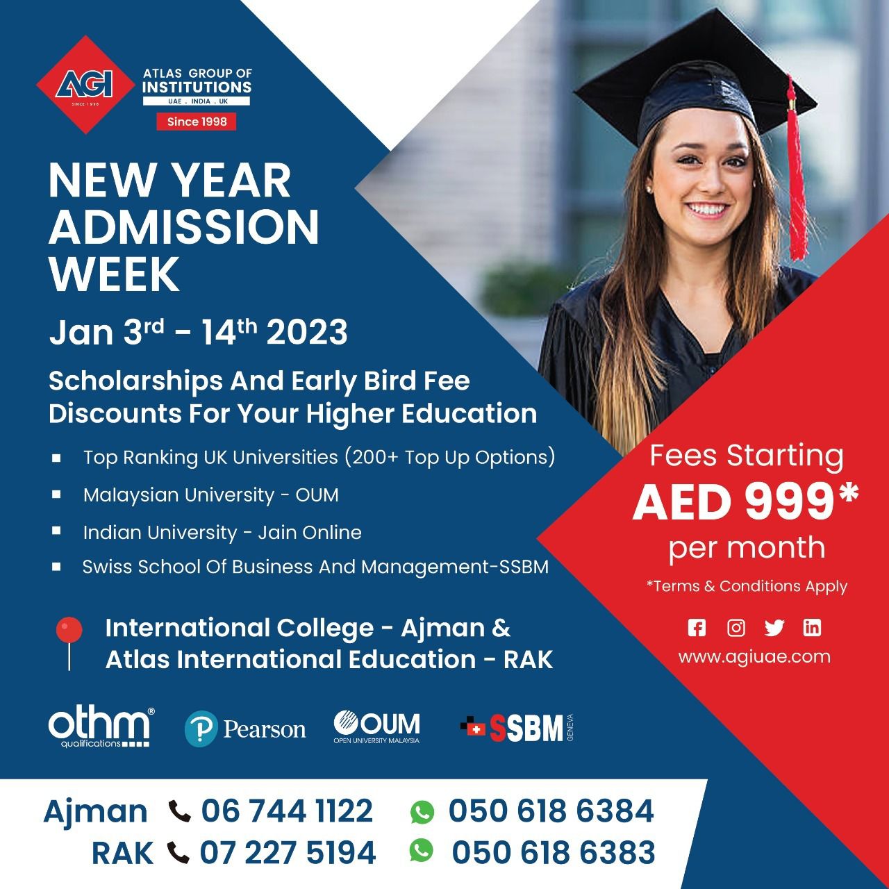 New Year Admission Week 2023 - Atlas Group of Institutions